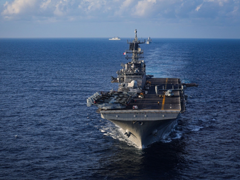 Primeras imágenes del USS Iwo Jima en el Caribe son difundidas por EE. UU.