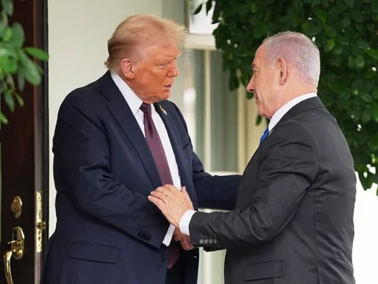 Donald Trump recibe a Benjamin Netanyahu en la Casa Blanca