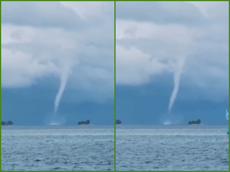 VIDEO: Tromba marina sorprende a pobladores y turistas en las Islas de la Bahía