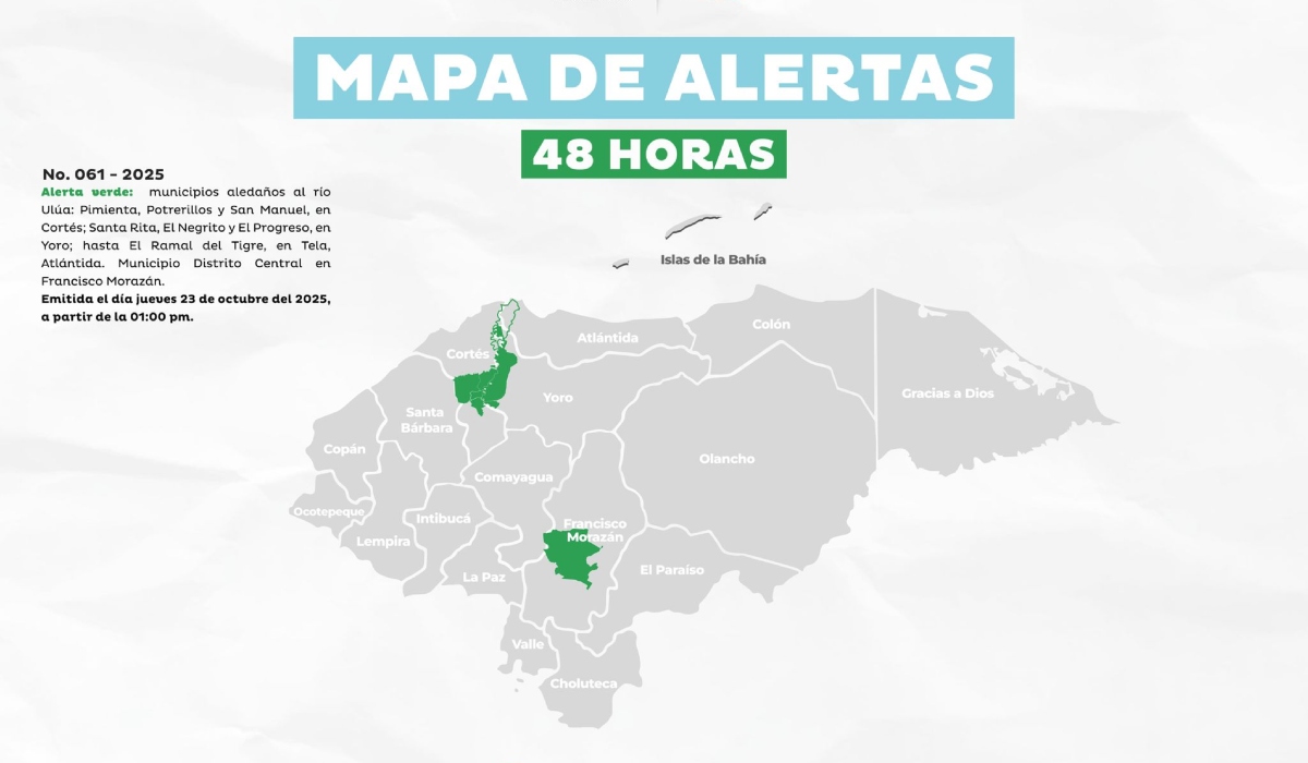 Alerta verde continúa vigente para el Distrito Central