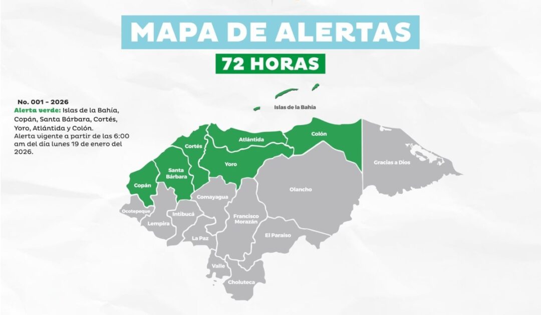 Ingreso de masa fría provoca alerta verde en varios departamentos